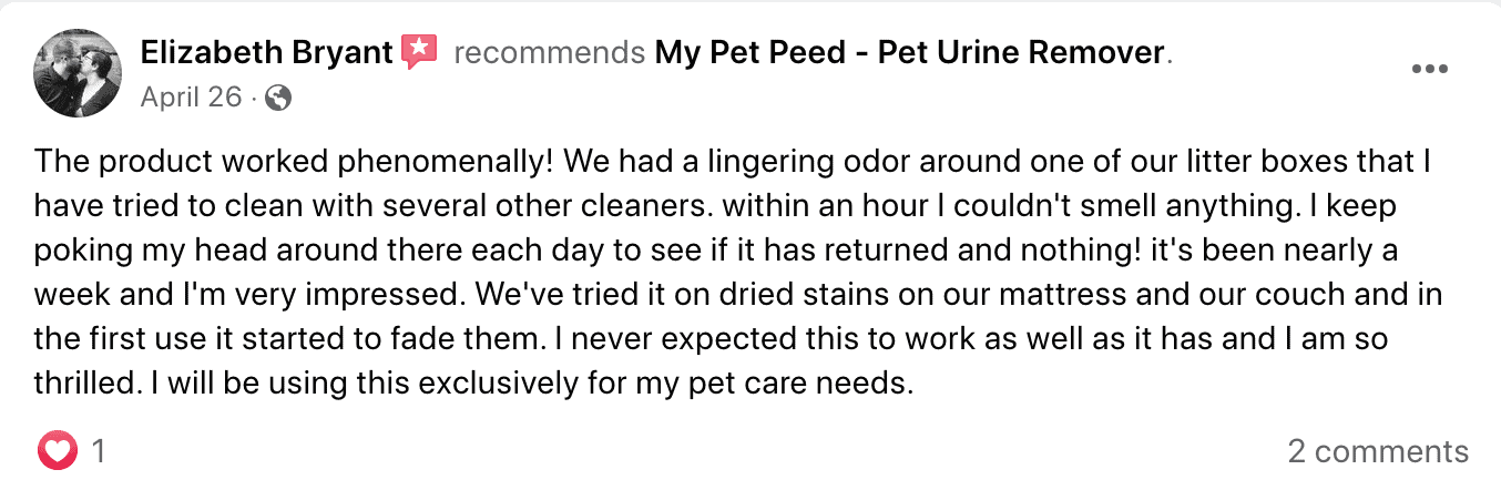 My Pet Peed is phenomenal ! | My Pet Peed - Pet Urine Remover