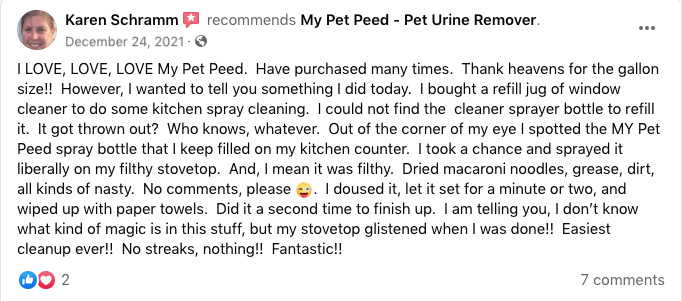 I LOVE, LOVE, LOVE My Pet Peed | My Pet Peed - Pet Urine Remover